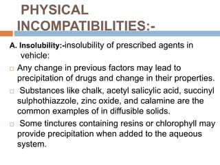 PHARMACEUTICAL INCOMPATIBILITIES | PPTX