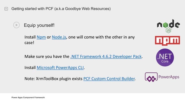 Power Apps Component Framework - Dynamics Power! 365 Paris 2019 | PPT