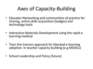 Capacity-building of in-service teachers through innovative approaches ...
