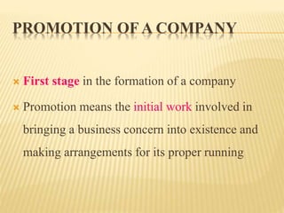 Formation of a company | PPTX | Business Accounting & Finance | Business