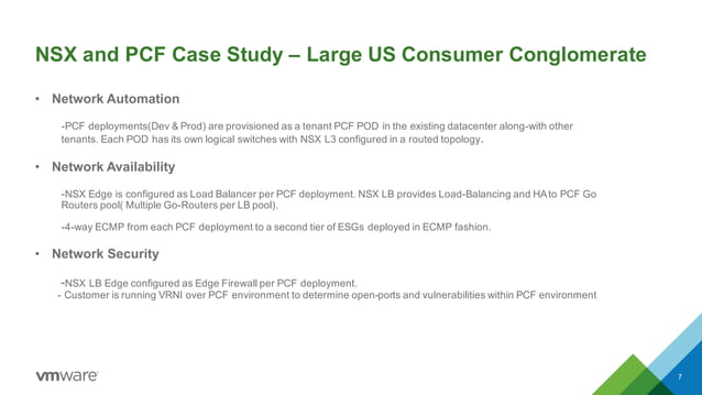 Pivotal Cloud Foundry + NSX | PPT