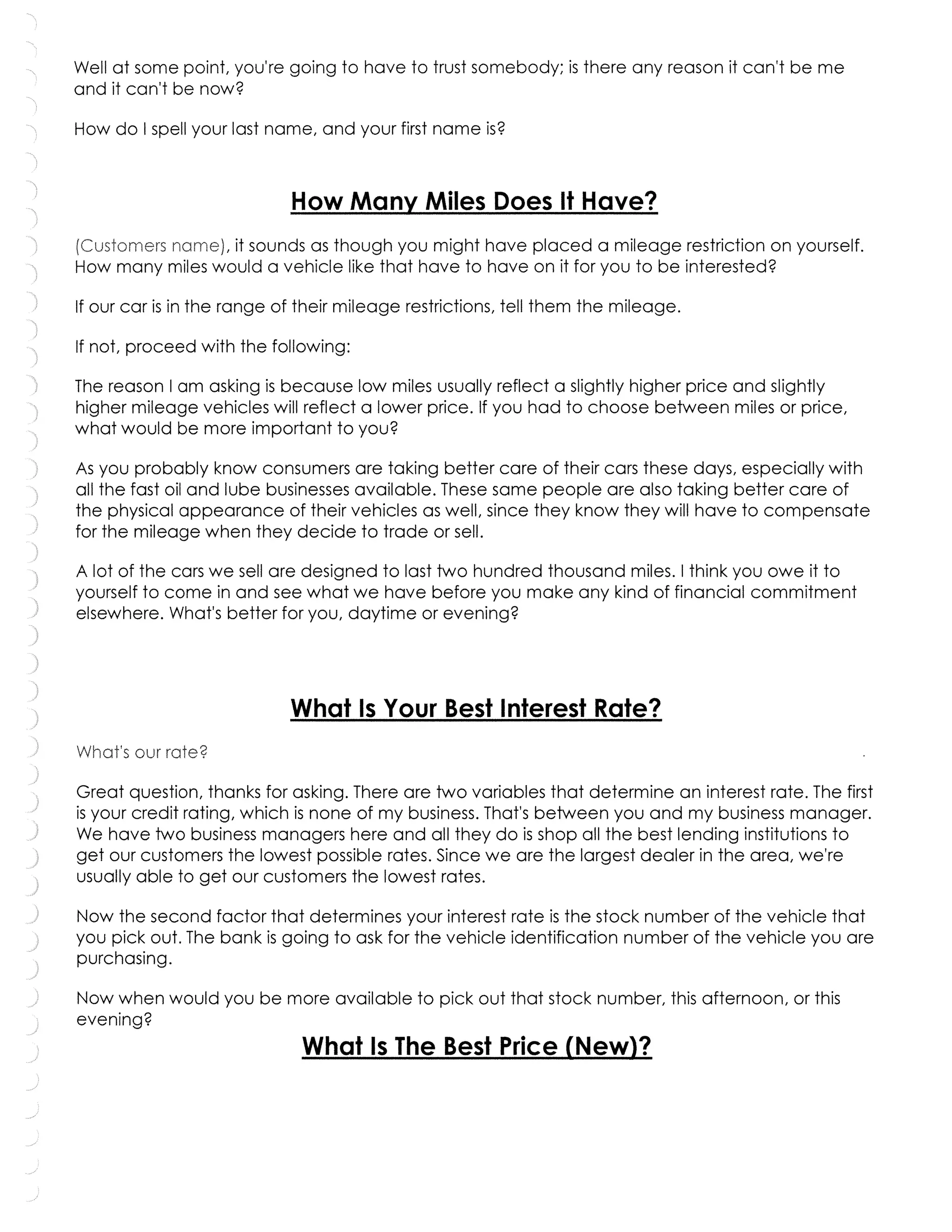 BDC Call Script | PDF