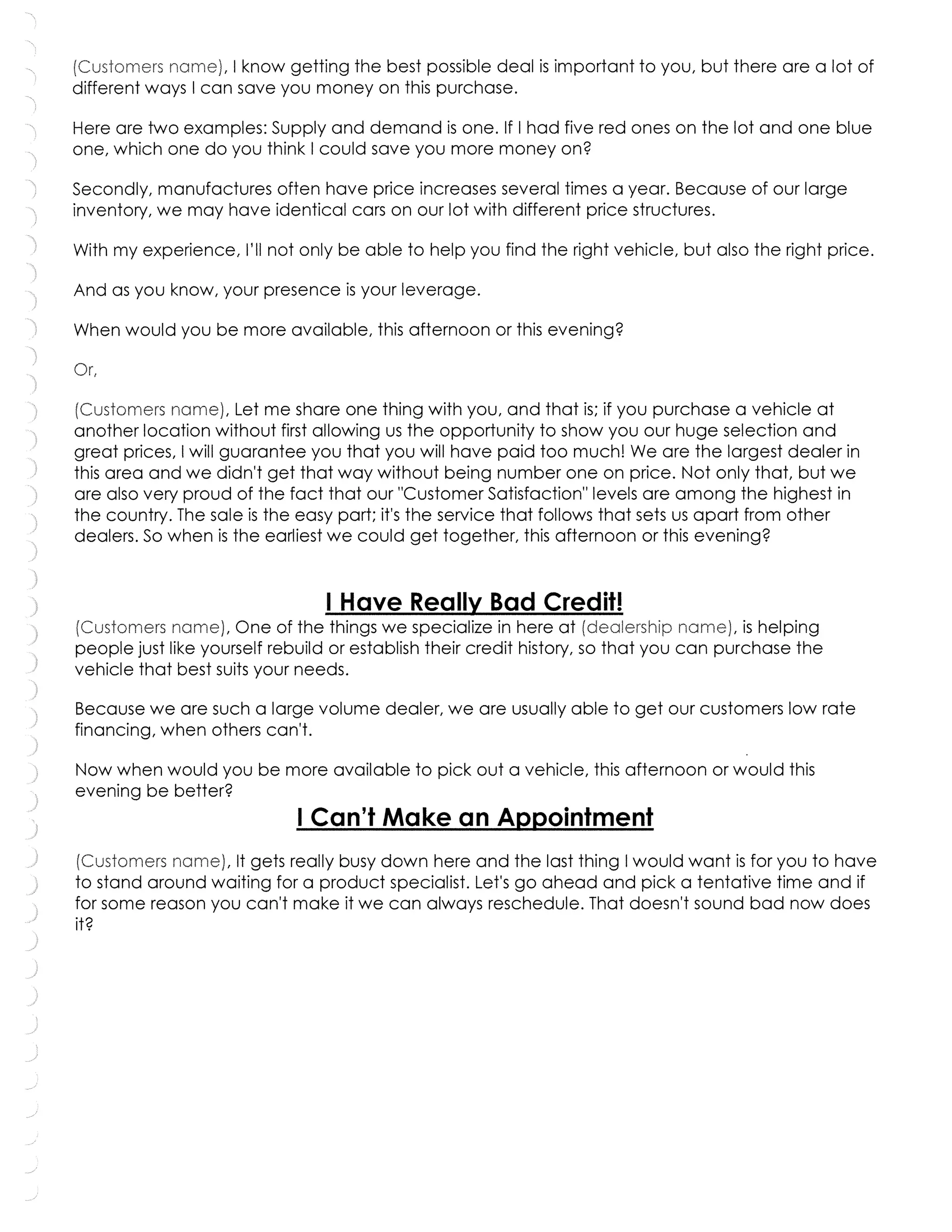 BDC Call Script | PDF