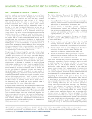 Universal Design for Learning and the Common Core ELA Standards: Rigorous Reading and Writing ...