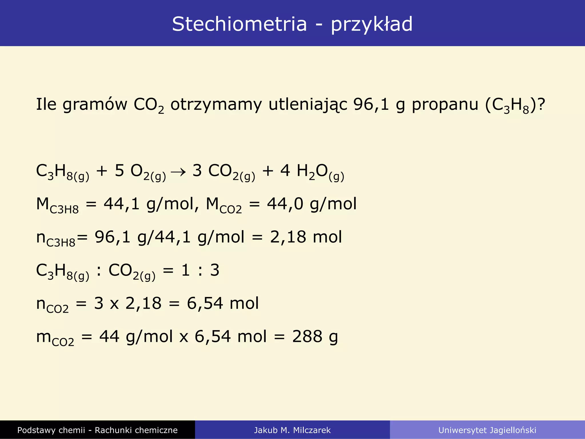 Podstawy chemii - Rachunki chemiczne | PPT