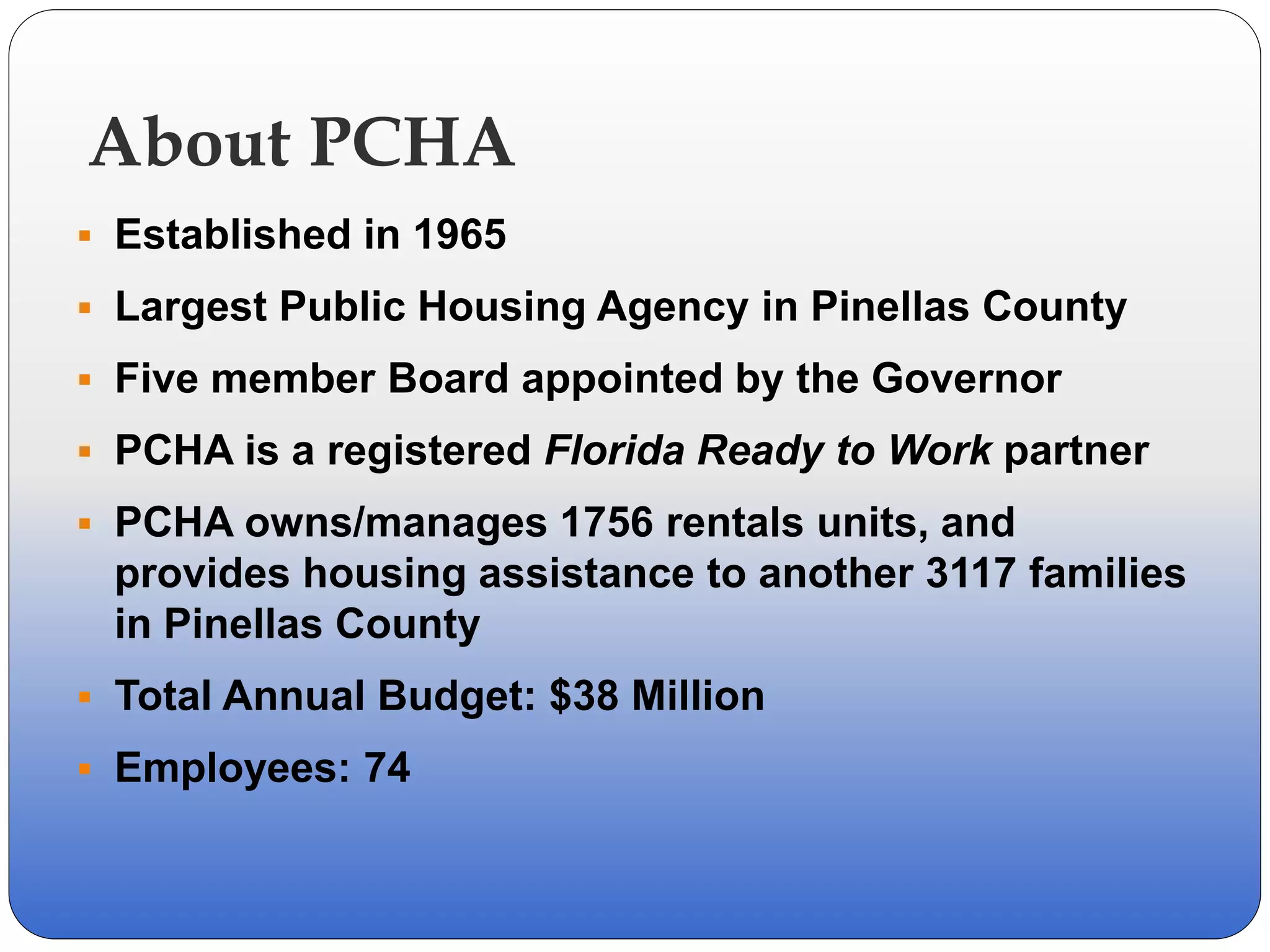 Pinellas County Housing Authority Overview | PPTX