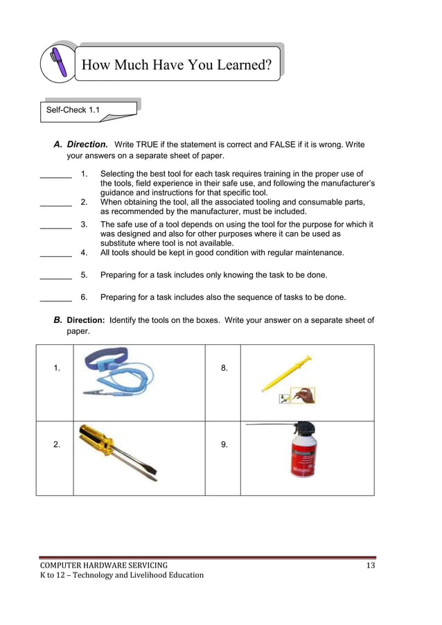 K to 12 PC Hardware Servicing Learning Module | PDF