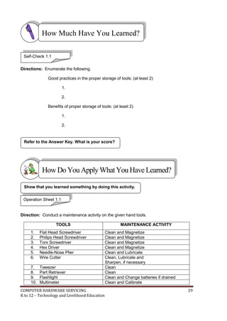 K to 12 PC Hardware Servicing Learning Module | PDF