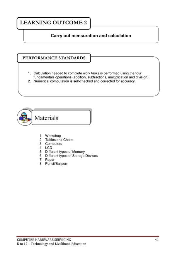 K to 12 PC Hardware Servicing Learning Module | PDF