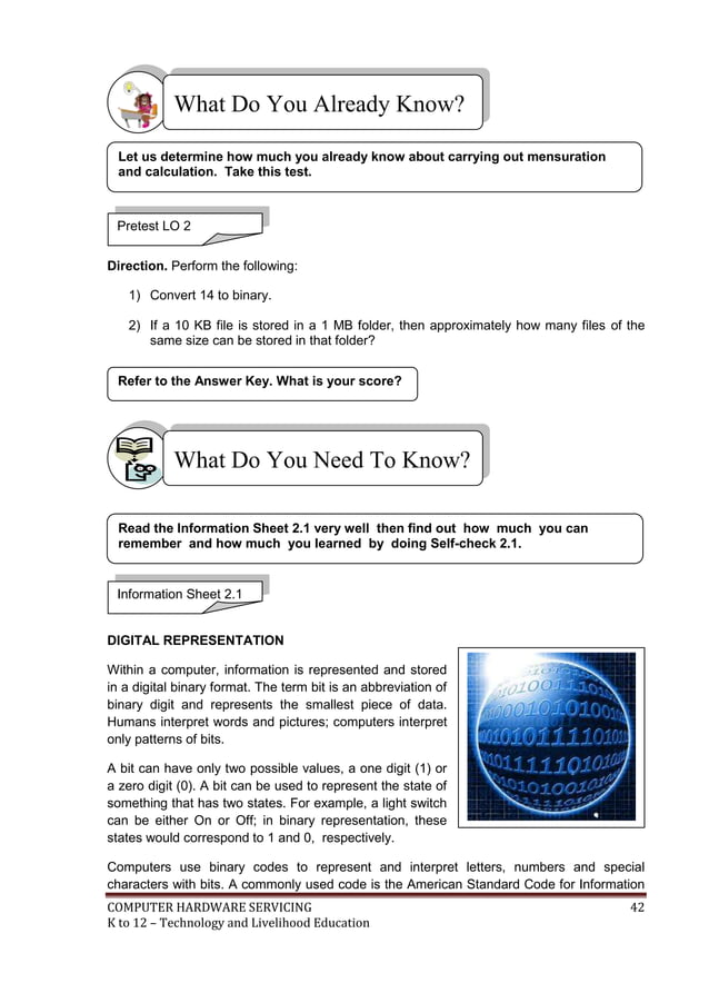 K to 12 PC Hardware Servicing Learning Module | PDF