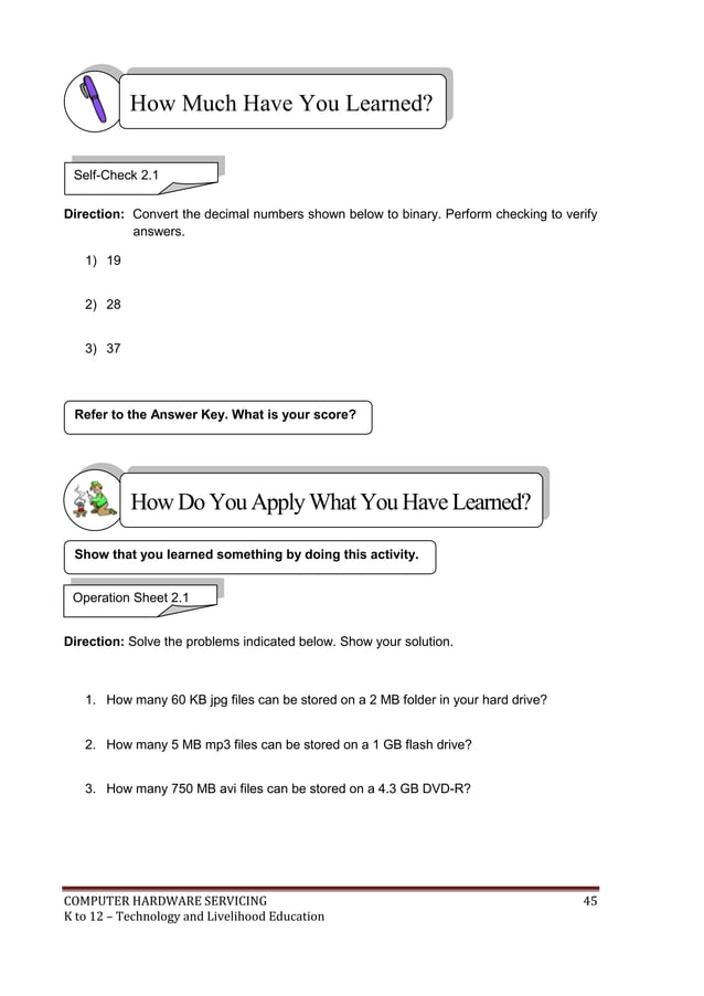 K to 12 PC Hardware Servicing Learning Module | PDF