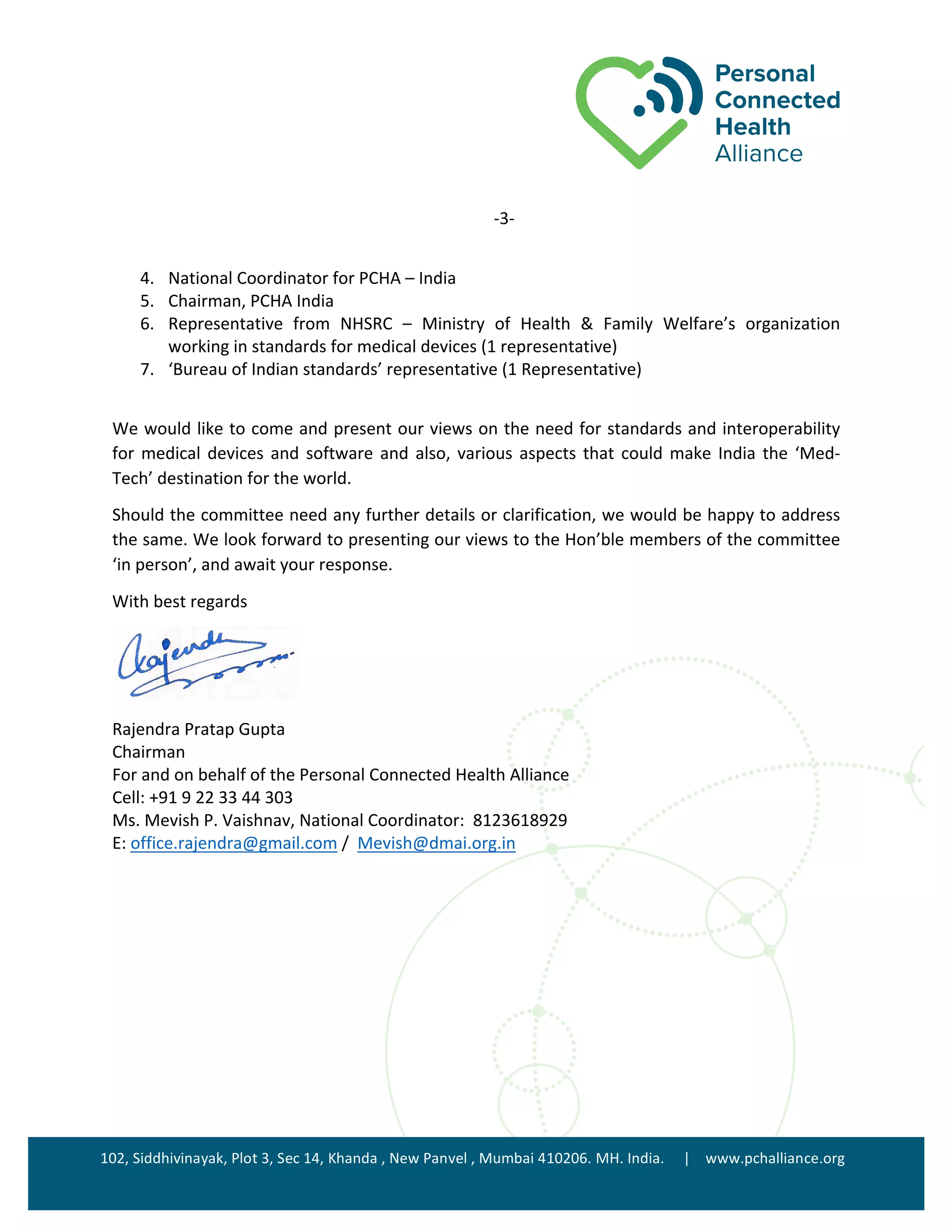 PCHA submission to Parliamentary Standing Committee - Medical Devices ...