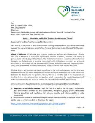 PCHA submission to Parliamentary Standing Committee - Medical Devices ...
