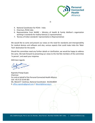 PCHA submission to Parliamentary Standing Committee - Medical Devices ...