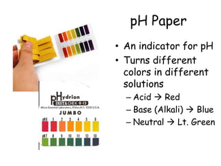 pchem Acidsbases waterbuffers ph measurements | PPT