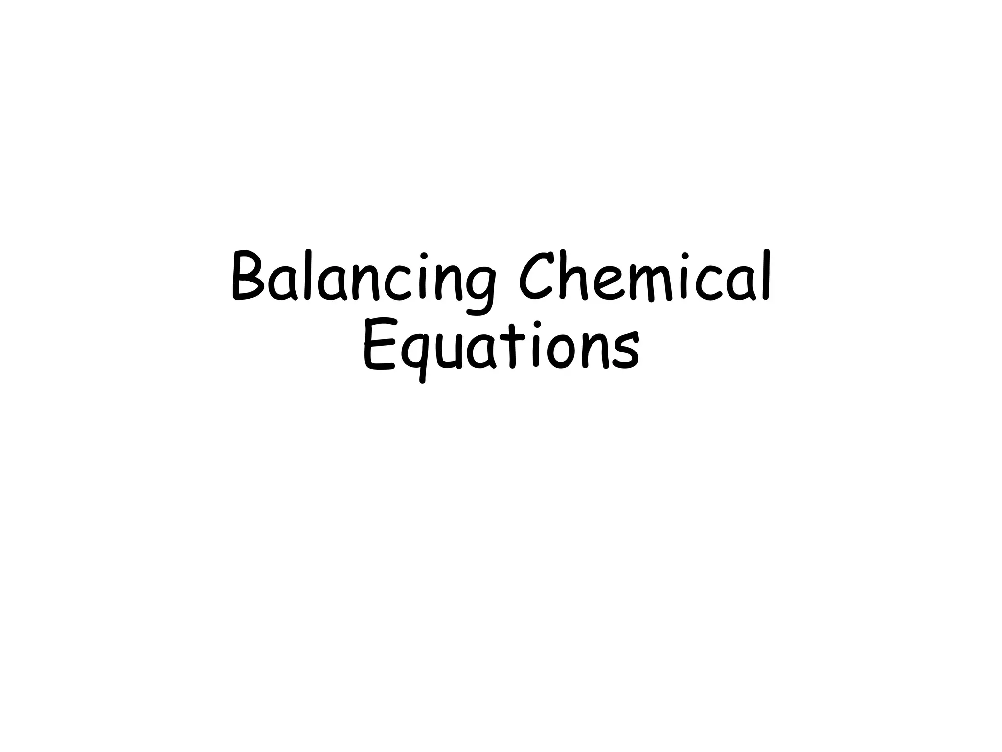 Balancing chemical equation grade 10 notes | PPT