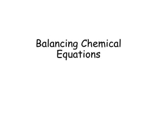 Balancing chemical equation grade 10 notes | PPT