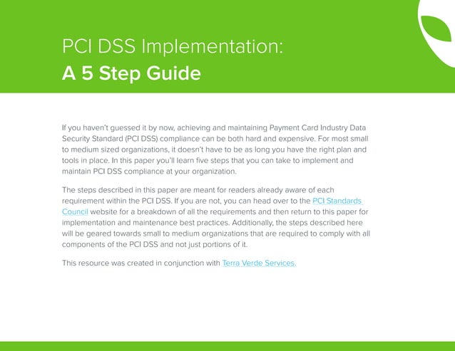 PCI DSS Implementation: A Five Step Guide | PDF | Credit Cards | Personal Debt