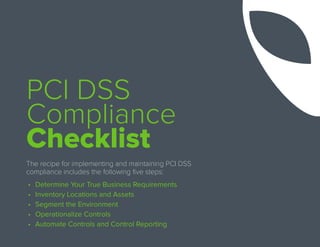 PCI DSS Implementation: A Five Step Guide | PDF