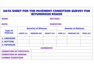 PAVEMENT MANAGEMENT SYSTEM FOR BANGALORE | PPT