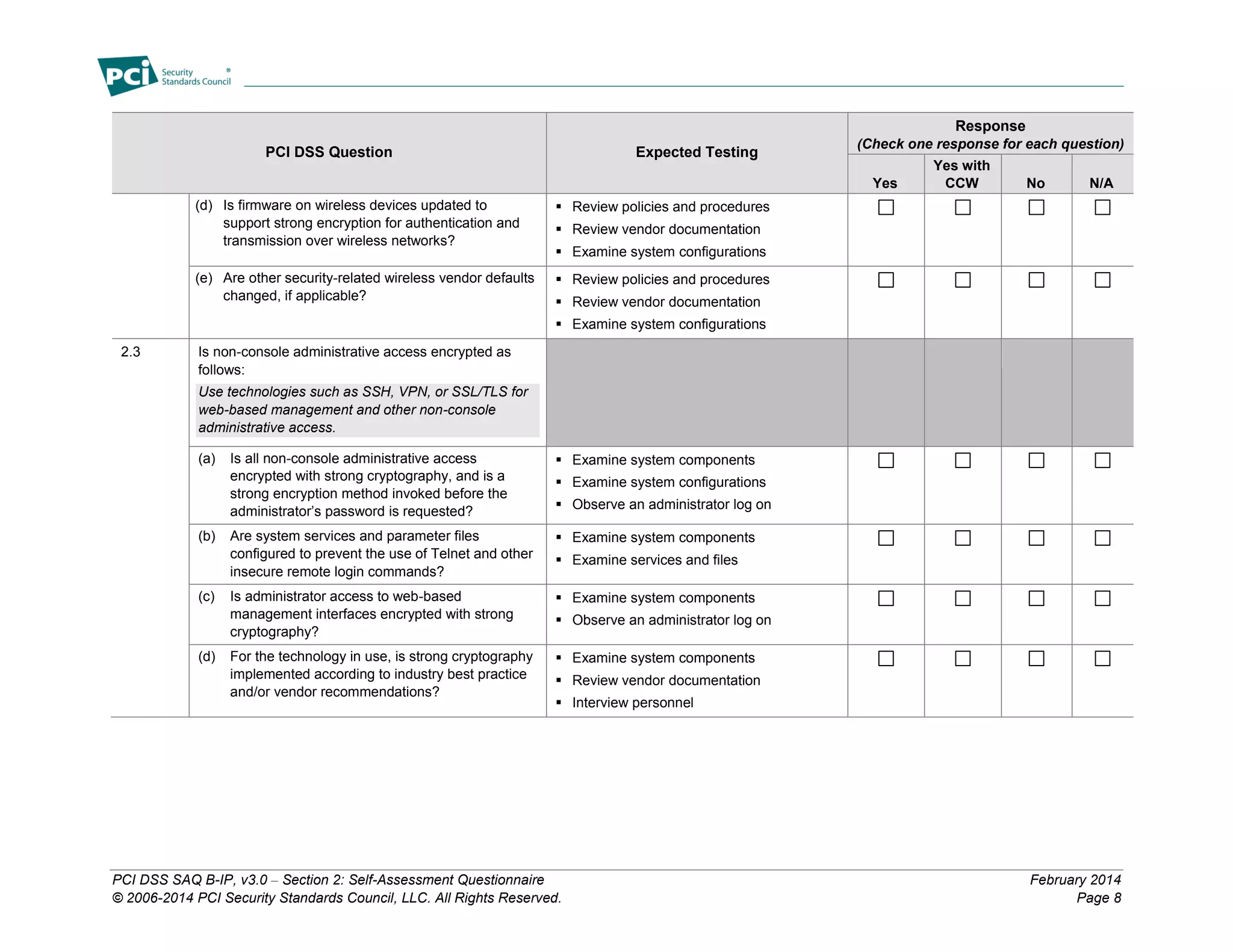 PCI Servces - PCI Compliance Questionnaire | PDF