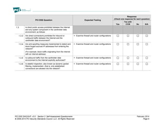 PCI Servces - PCI Compliance Questionnaire | PDF