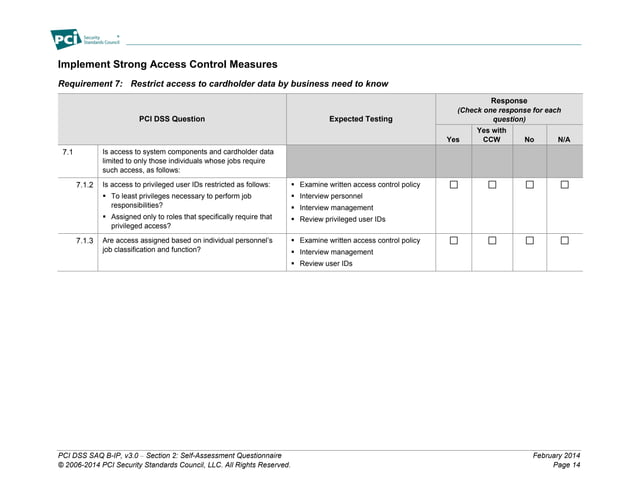 PCI Servces - PCI Compliance Questionnaire | PDF
