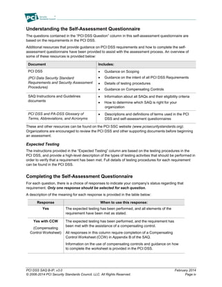 PCI Servces - PCI Compliance Questionnaire | PDF