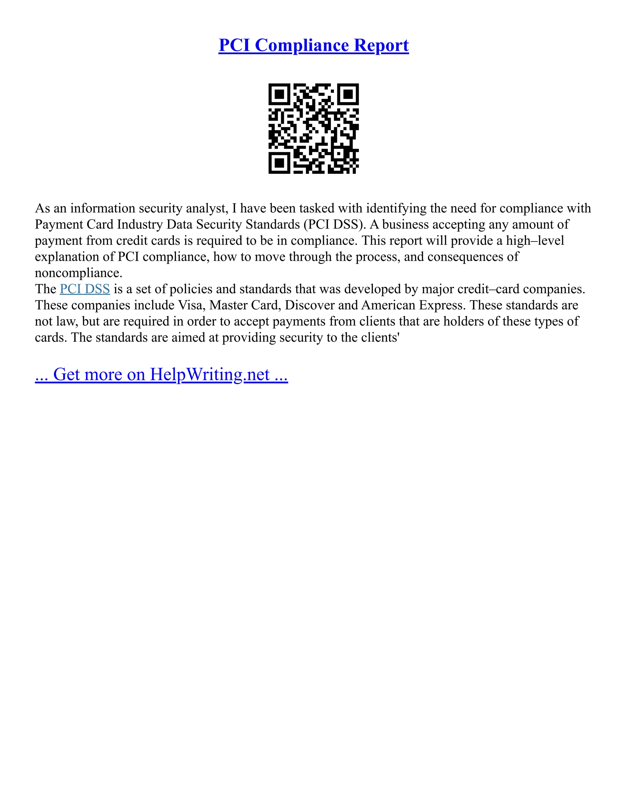 PCI Compliance Report | PDF