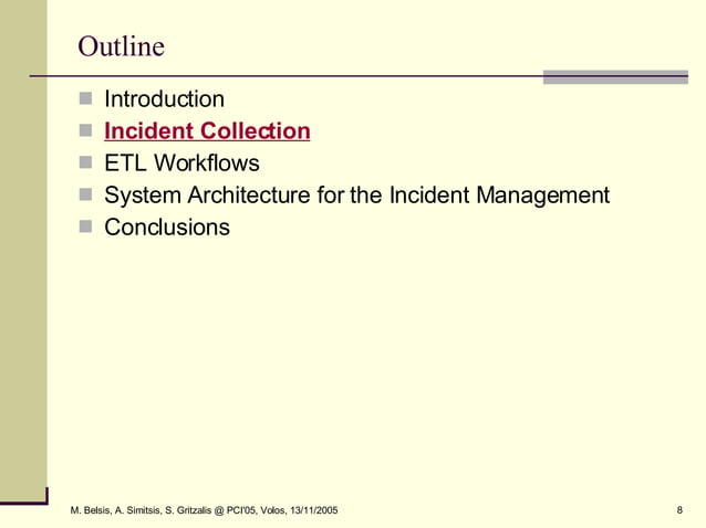 Workflow Based Security Incident Management | PPT