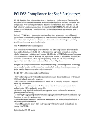 Securing SaaS: Your Roadmap to PCI DSS v4.0 Compliance | DOCX