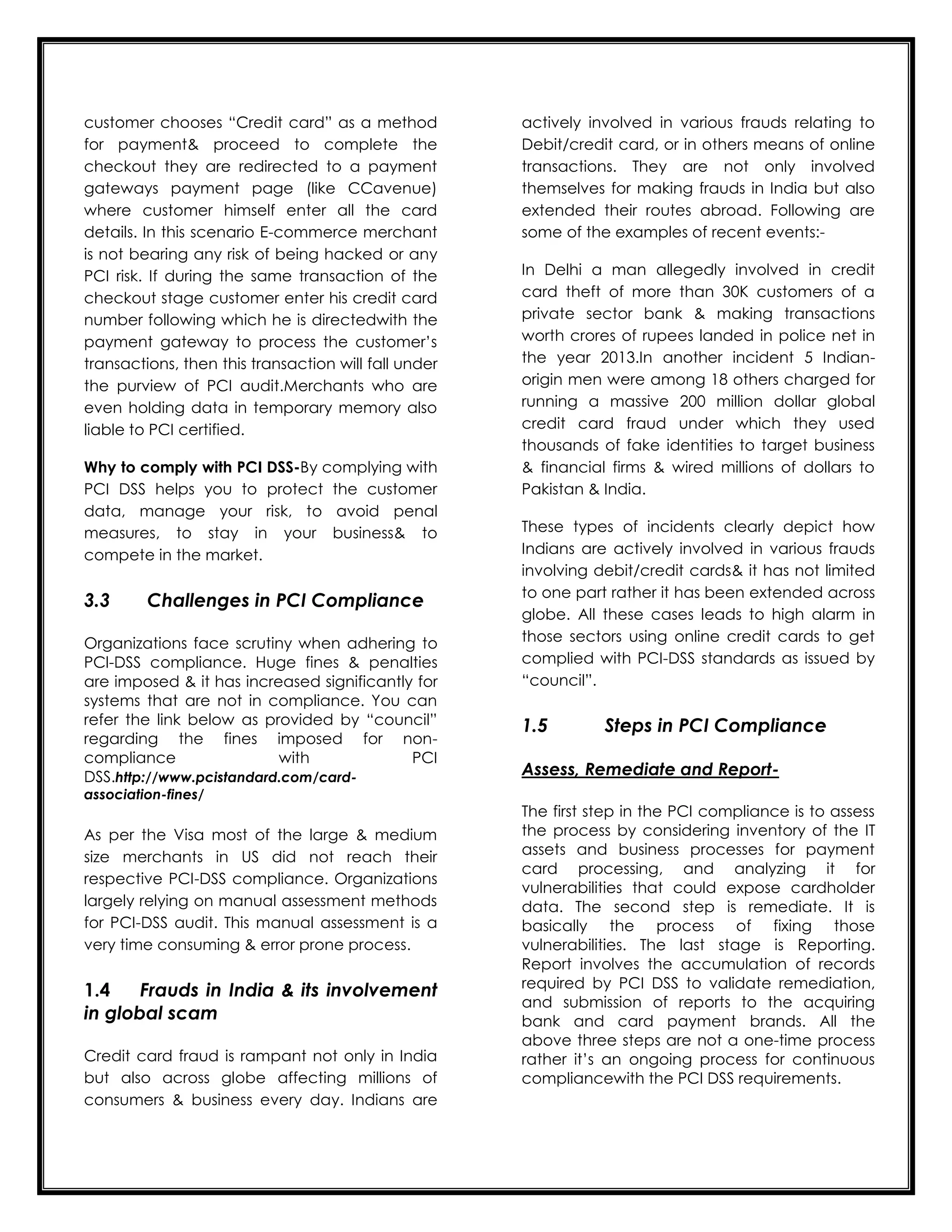 Requirement of PCI-DSS in India. | DOCX