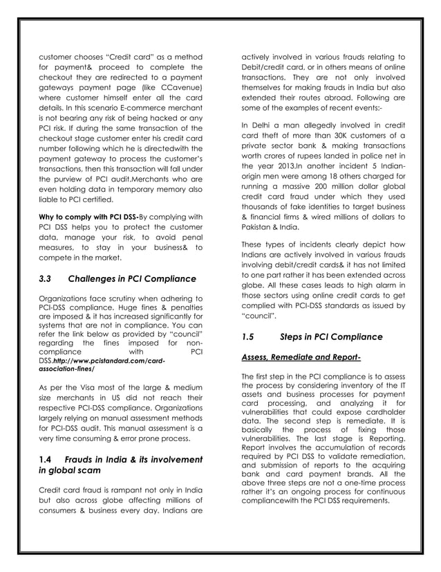 Requirement of PCI-DSS in India. | DOCX