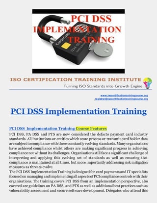 PCI DSS | PCI DSS Training | PCI DSS IMPLEMENTATION | DOCX