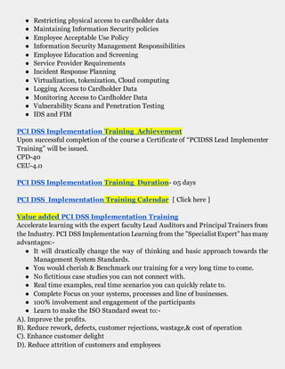 PCI DSS | PCI DSS Training | PCI DSS IMPLEMENTATION | DOCX