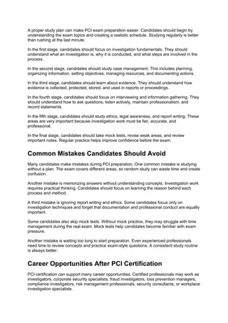 Advance in Investigation with PCI Certification | DOCX