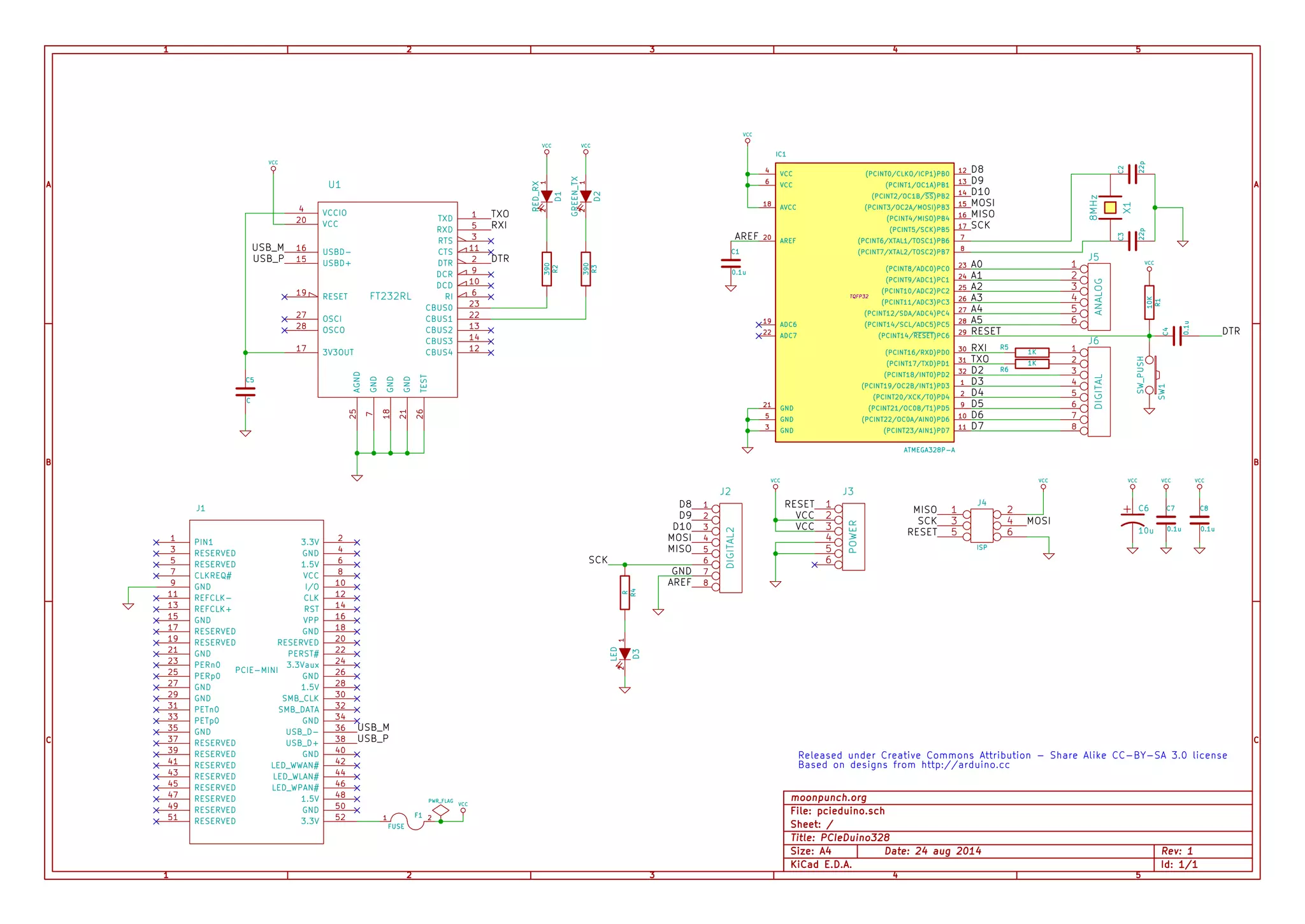 PCIeDuino328 Schematic v1 | PDF | Computer Peripherals | Computing