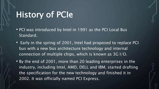 PCI express | PPTX | Computer Peripherals | Computing