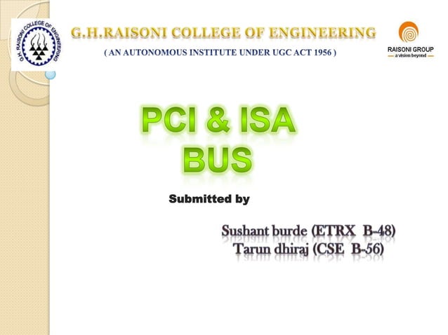PCI & ISA bus | PPTX