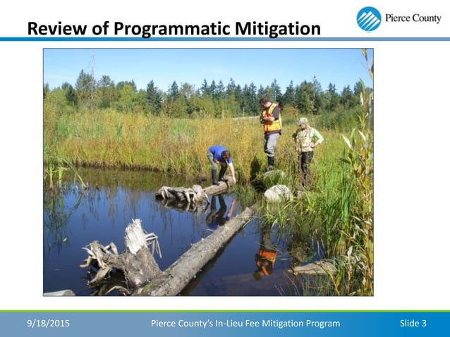 Pierce County's In-Lieu Fee Wetland Mitigation Program | PPT