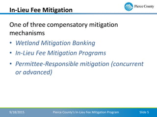 Pierce County's In-Lieu Fee Wetland Mitigation Program | PPTX ...