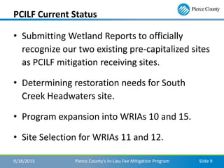 Pierce County's In-Lieu Fee Wetland Mitigation Program | PPTX ...