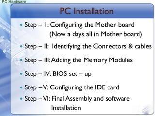 Pc installation | PPT
