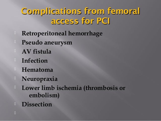 PCI procedure complication