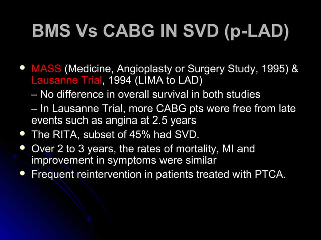 Pci vs cabg | PPT