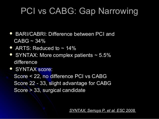Pci vs cabg