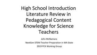 PCK for High School Science, Introduction.pptx