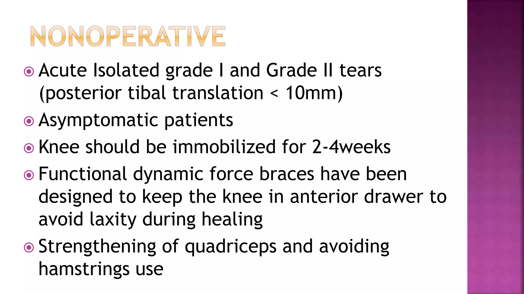 Posterior Cruciate Ligament Injury | PPT