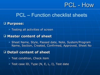 Program Check List (PCL) FSOFT | PPT