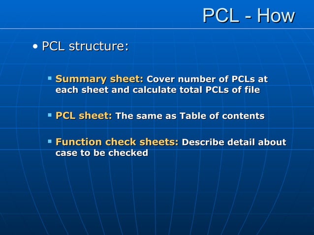 Program Check List (PCL) FSOFT | PPT